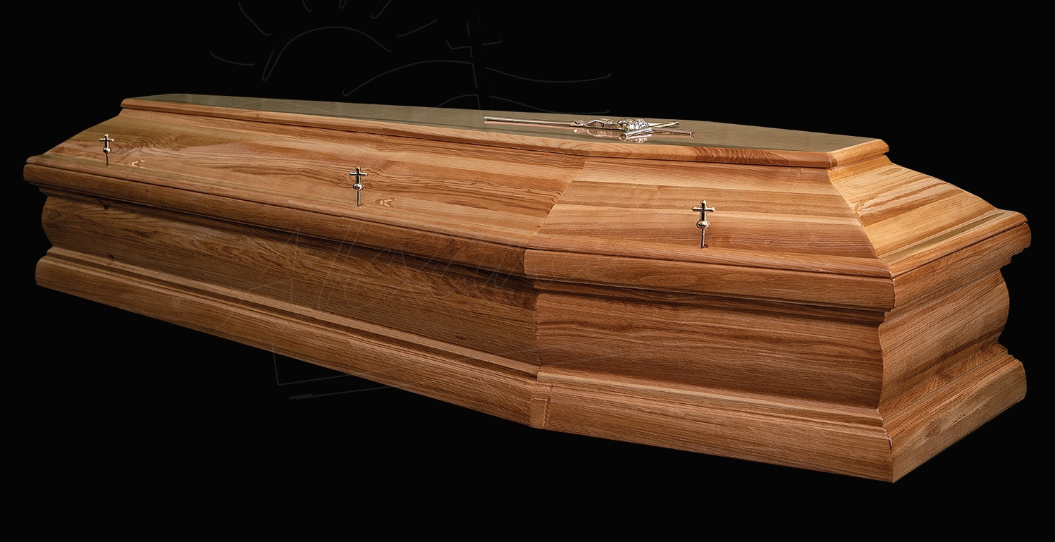 Sicriu - Lemn Natur, 6 laturi - Funerare Alexandru